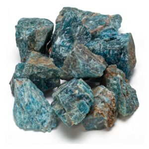 kalifano rough blue apatite 10 stone bulk bundle with healing & calming effects - aaa grade high energy raw apatito azul - reiki crystal used for rock tumbling and lapidary (family owned and operated)