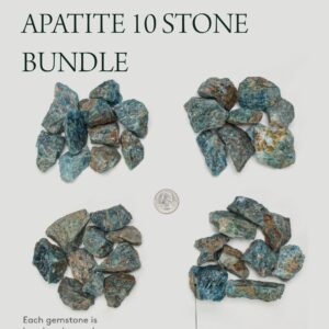 KALIFANO Rough Blue Apatite 10 Stone Bulk Bundle with Healing & Calming Effects - AAA Grade High Energy Raw Apatito Azul - Reiki Crystal Used for Rock Tumbling and Lapidary (Family Owned and Operated)