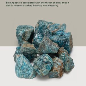 KALIFANO Rough Blue Apatite 10 Stone Bulk Bundle with Healing & Calming Effects - AAA Grade High Energy Raw Apatito Azul - Reiki Crystal Used for Rock Tumbling and Lapidary (Family Owned and Operated)