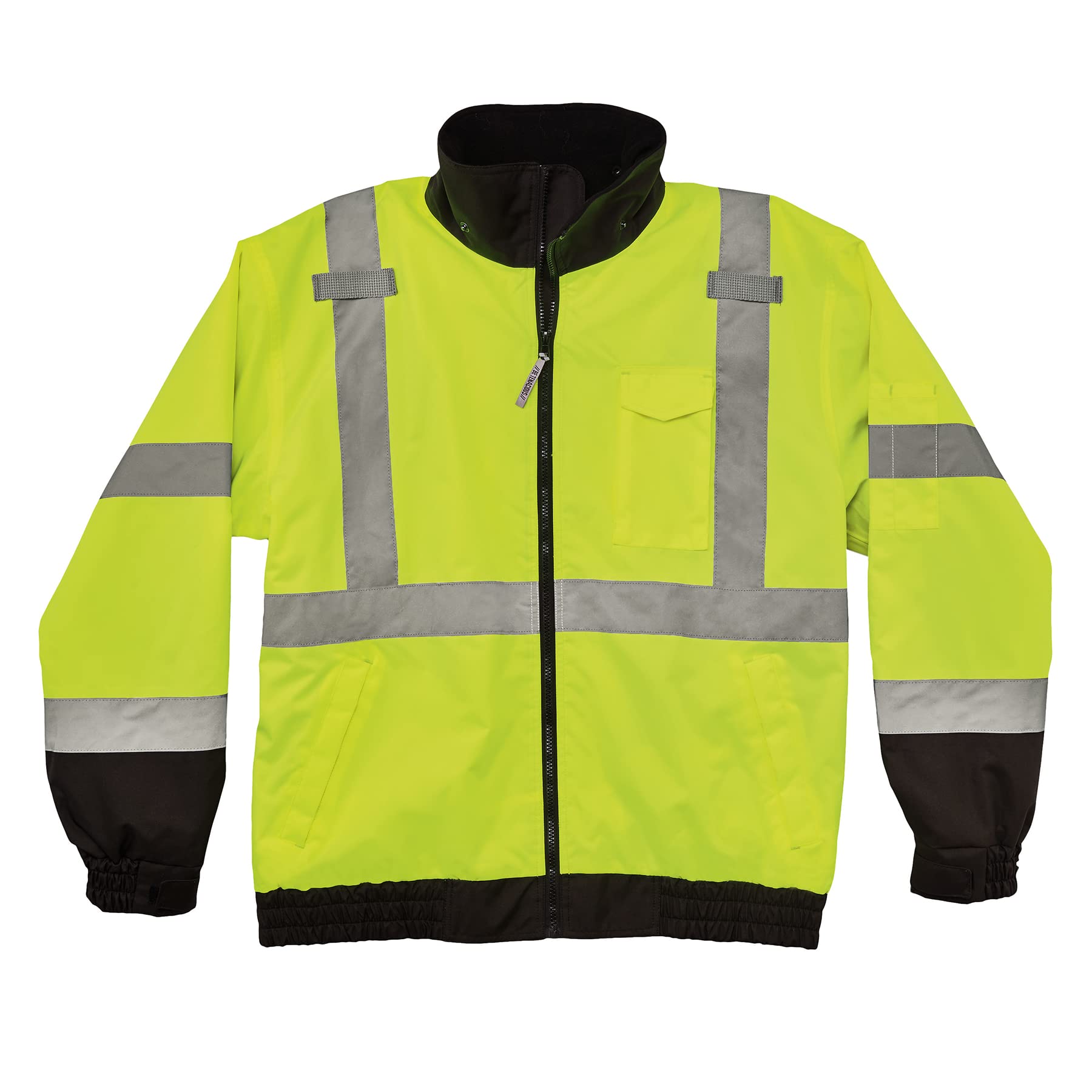 Ergodyne unisex adult 3-in-1 Hi-vis 3 in 1 Hi Vis Winter Bomber Jacket, Lime, Medium US