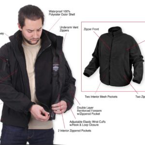 Rothco 3-in-1 Spec Ops Soft Shell Jacket - Ultimate Weather Defense with Removable Fleece Liner - Black - M