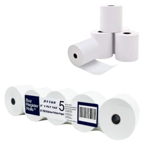 star sp700 kitchen printer paper (5 rolls) 3" x 165' 1-ply bond receipt pos cash register point of service printer paper also works for m188b, tmu220