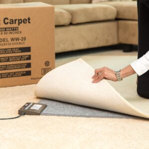 Woo Warmer Hot Carpet Under Rug Instant Radiant Floor Heater Electric Mat Electric Carpet Electric Heated Area Rug Hot Carpet Great for Yoga (720 watt 92" x 76.5" inches)