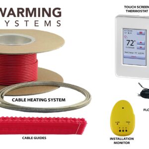 100 Sqft Warming Systems 120 V Electric Tile Radiant Floor Heating Cable with Touch Screen Programmable Thermostat