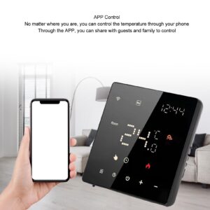 Smart Thermostat, 7 Day Programmable Thermostat for Home, Color Touchscreen WiFi Thermostat with App Control, Voice Control, Child Lock, DIY Install, C (3A Water Floor Heating