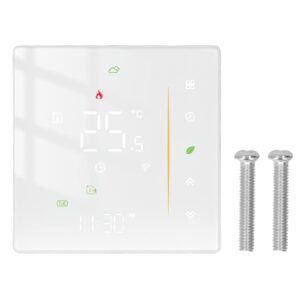 intelligent temperature control,smart thermostat for electric floor heating,programmable, wifi, app control,energy saving, remote access,95 240v, white