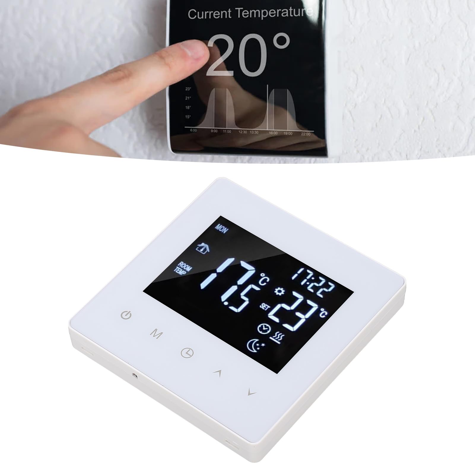 Smart Thermostat Touch Screen Constant Temperature Controller for Floor Heating Boiler AC 90‑240V (K2MRH3A)