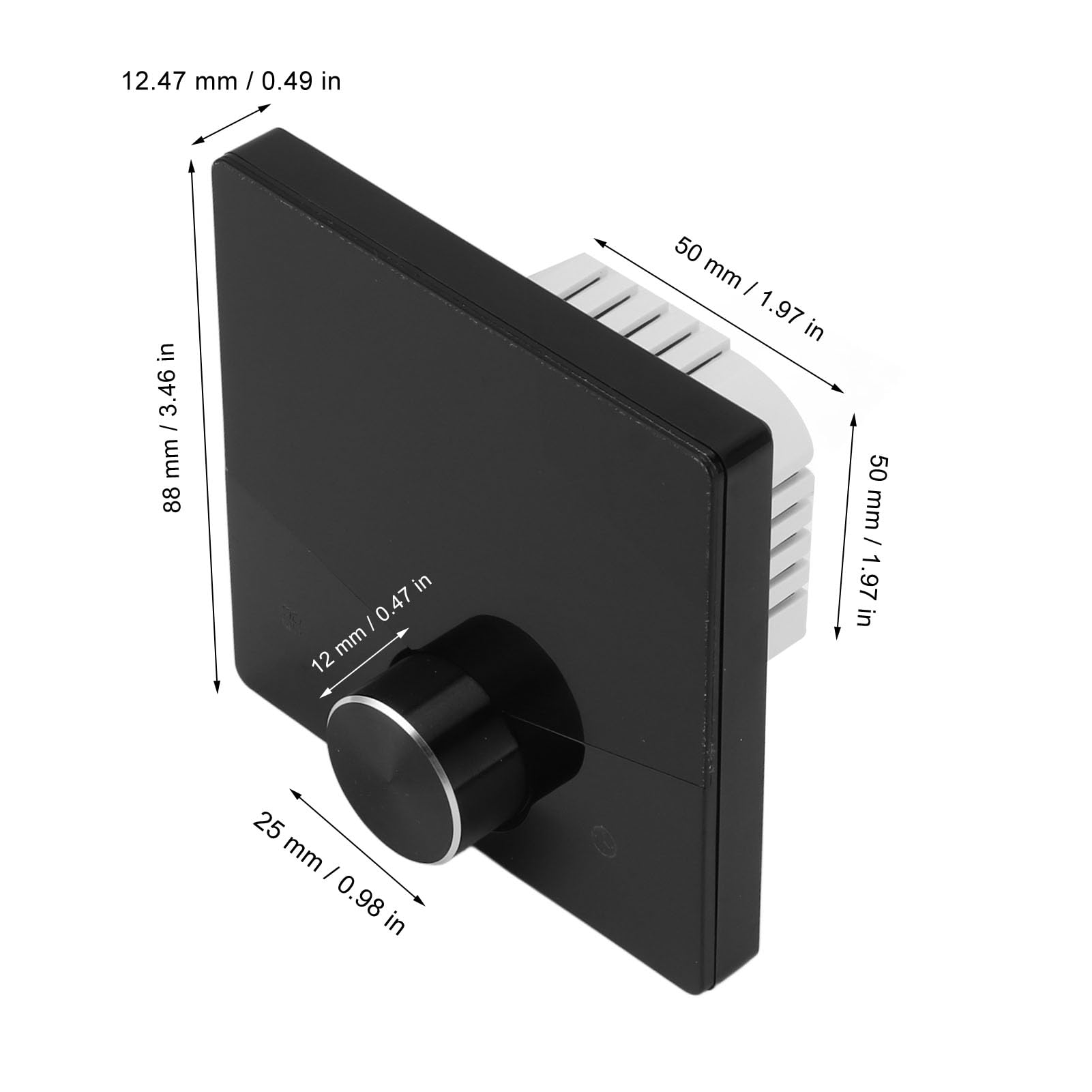 WiFi Programmable LCD Display Smart Thermostat for Tuya with Knob, Floor Heating Control Panel, Digital (Black)