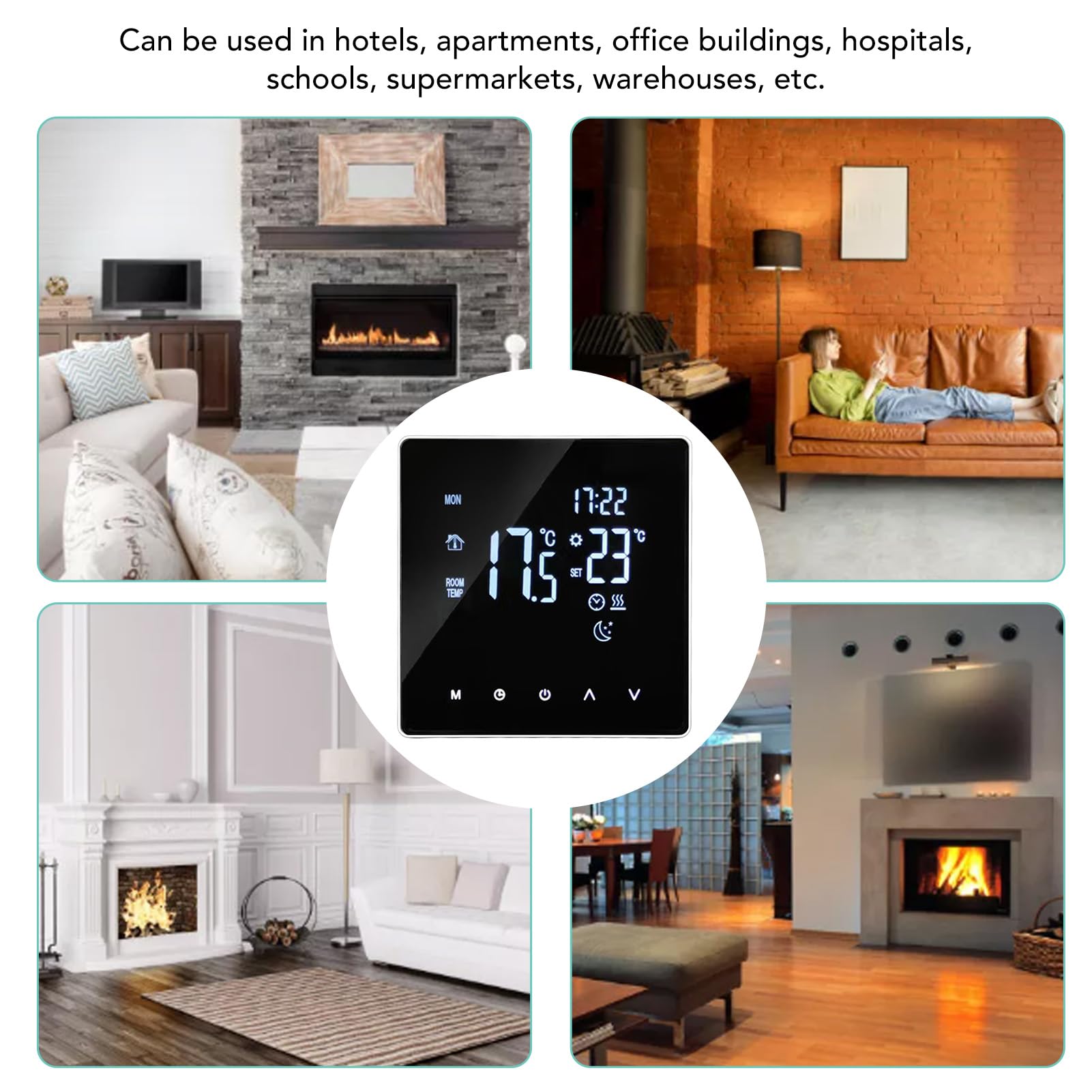 Floor Heating Thermostat 16A 4400W Intelligent Programmable Thermostat Digital Home Heating Temperature Controllerfor Radiant Underfloor Heating