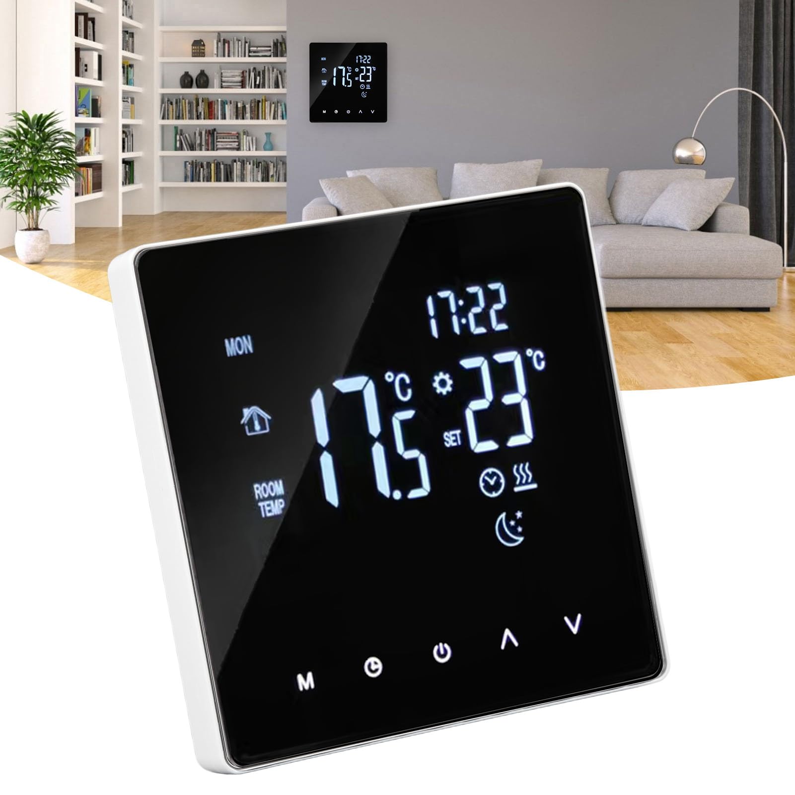 Floor Heating Thermostat 16A 4400W Intelligent Programmable Thermostat Digital Home Heating Temperature Controllerfor Radiant Underfloor Heating