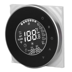 smart floor heat thermostat, wifi voice phone control lcd touch screen thermostat for electric heating systems 95‑240vac