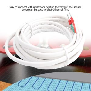 Aramox Floor Temperature Sensor Probe, 3 Meters Underfloor Heating Floor Probe Thermostat Accessory Sensor Probe Cable