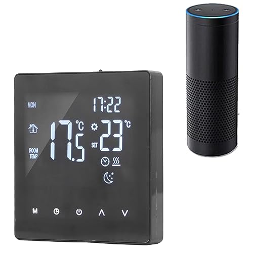 Thermostat AC 90 to 240V APP Dual Display Programmable Thermostat Temperature Controller for Floor Heating with 16A Electric Heating Belt Cable (without WiFi)