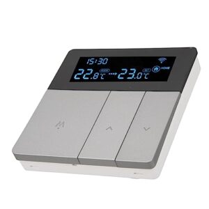 Floor Heating Thermostat, Wall Mounted Digital Thermostat Wide Application Remote Control 90-240V for Villas (Without WiFi)