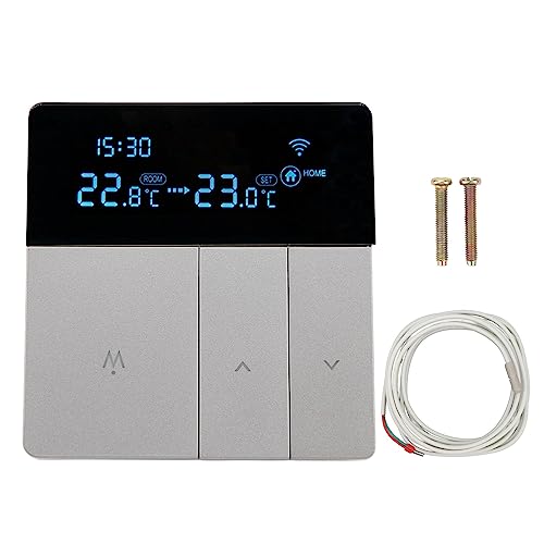 Floor Heating Thermostat, Wall Mounted Digital Thermostat Wide Application Remote Control 90-240V for Villas (Without WiFi)