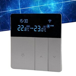 Floor Heating Thermostat, Wall Mounted Digital Thermostat Wide Application Remote Control 90-240V for Villas (Without WiFi)