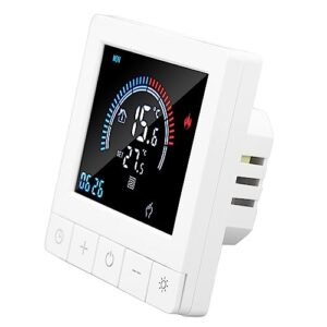 Smart Temperature Controller, LCD Screen Floor Heating Thermostat AC90V-240V 5-60℃ Setting High Accuracy NTC Sensor for Leisure Places (3A with Linkage)