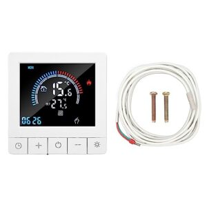 Floor Heating Thermostat, AC 90-240V Home Thermostat Programmable LCD Display Low Power Consumption for Office (Without WiFi)