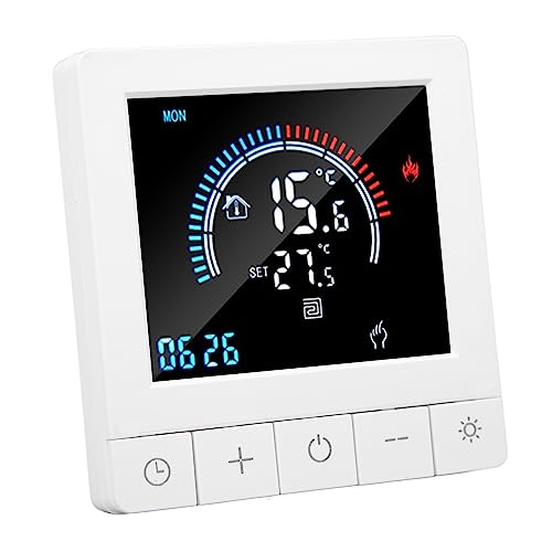 Floor Heating Thermostat, AC 90-240V Home Thermostat Programmable LCD Display Low Power Consumption for Office (Without WiFi)