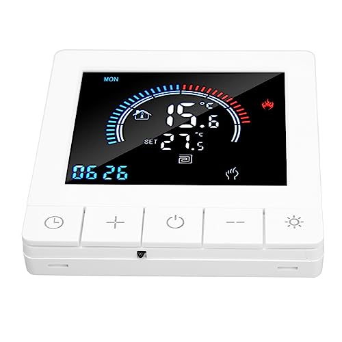 Floor Heating Thermostat, AC 90-240V Home Thermostat Programmable LCD Display Low Power Consumption for Office (Without WiFi)