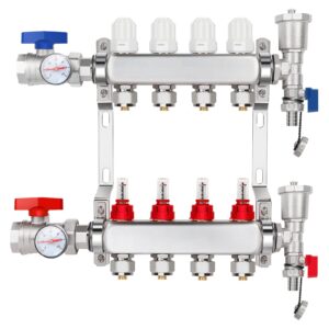 gccsj 4 loops pex manifold radiant floor heating set stainless steel heated hydronic heating