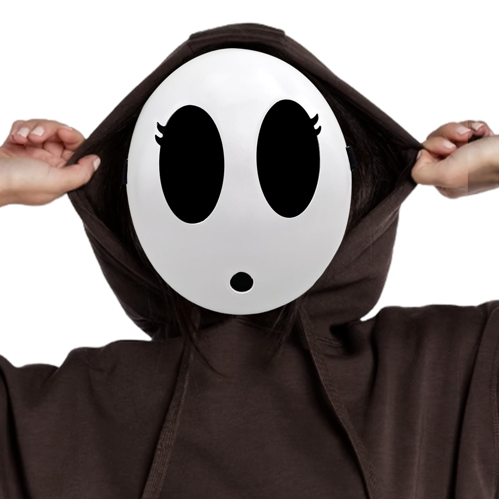 Varuotu Shy Guy Mask White Anime Mask Halloween Mask Funny Face Mask Halloween Costume Cosplay Props Accessories (Girl)