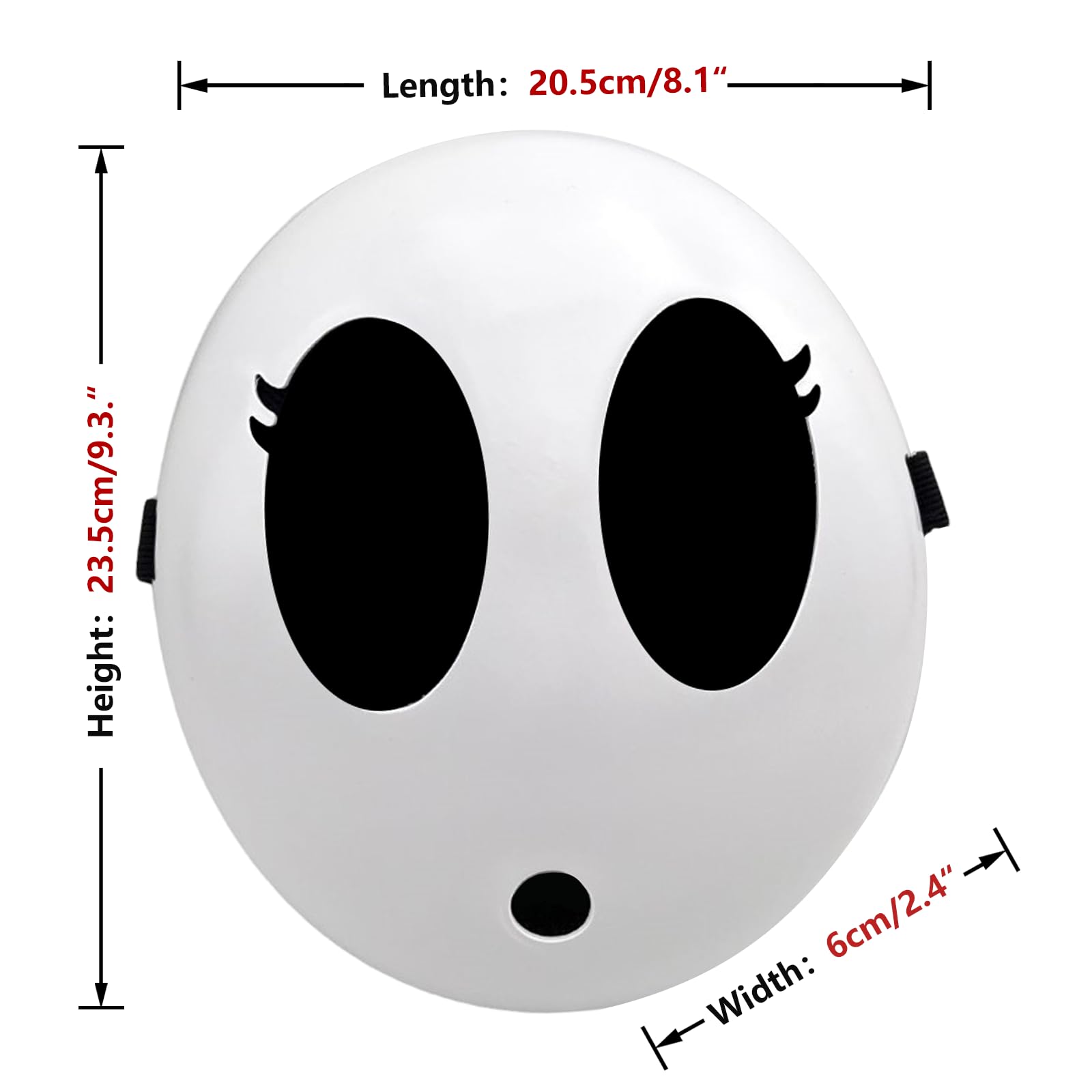 Varuotu Shy Guy Mask White Anime Mask Halloween Mask Funny Face Mask Halloween Costume Cosplay Props Accessories (Girl)