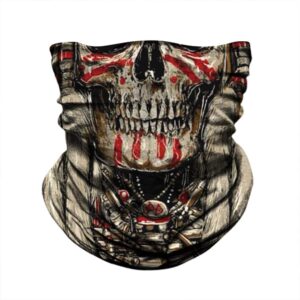 Skull Face Sun Mask Half,Bandanas,Neck Gaiter, Headwear, Headband for Fishing, Hunting,Yard Work (Brown)