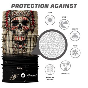 Skull Face Sun Mask Half,Bandanas,Neck Gaiter, Headwear, Headband for Fishing, Hunting,Yard Work (Brown)