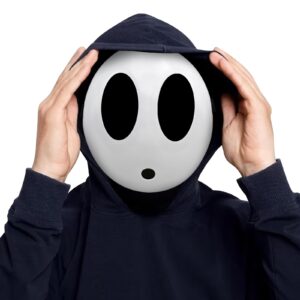 shy guy mask, halloween mask full face mask costume cosplay prop accessories, white (boy)