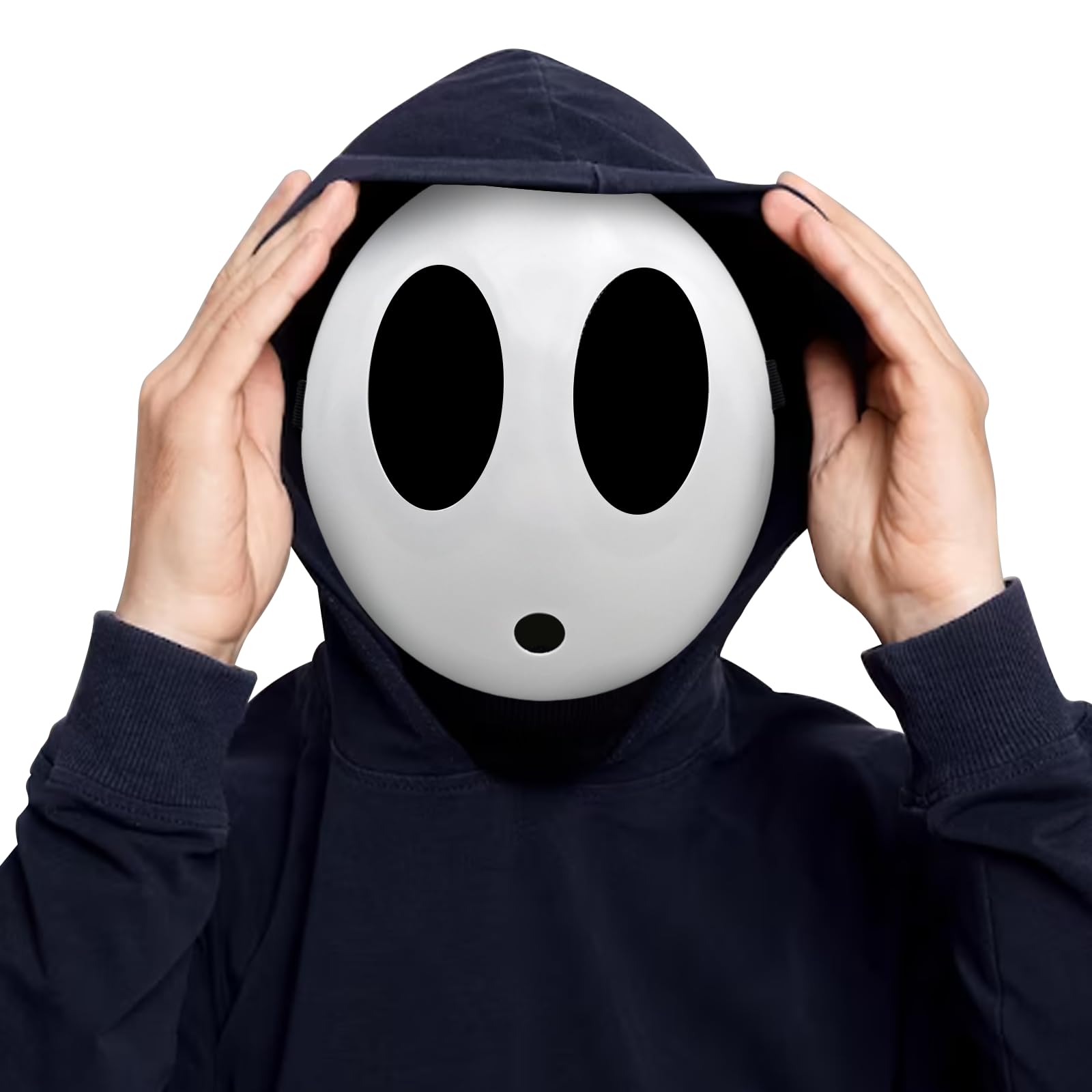 Shy Guy Mask, Halloween Mask Full Face Mask Costume Cosplay Prop Accessories, White (boy)