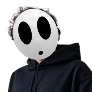 Shy Guy Mask, Halloween Mask Full Face Mask Costume Cosplay Prop Accessories, White (boy)