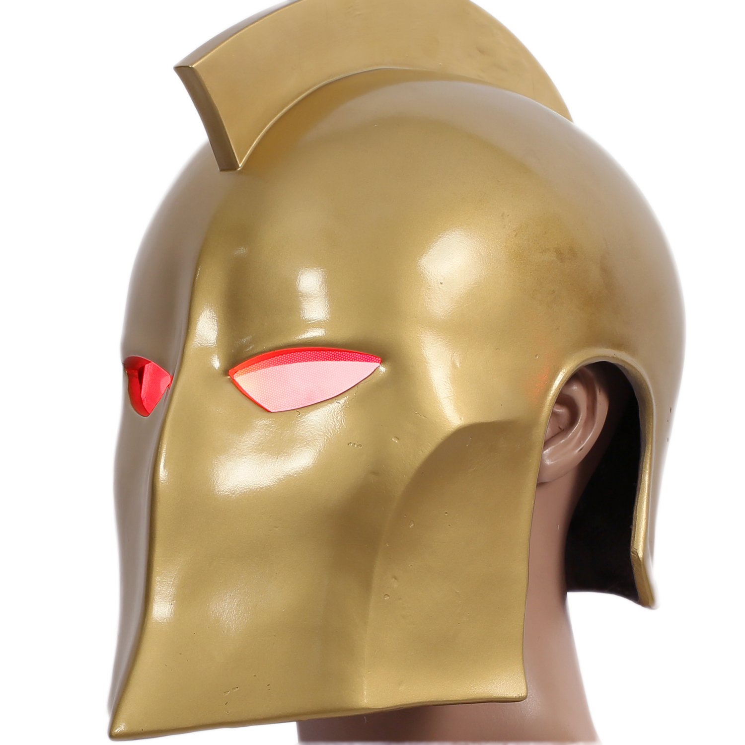 Dr Fate Helmet Deluxe Resin Full Head Golden Cosplay LEDs Mask Xcoser