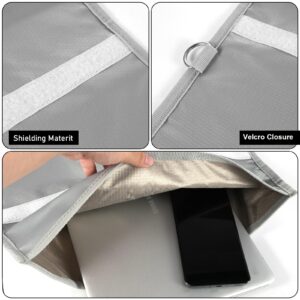 Faraday Bags Fire Water Resistant Block Signals, Faraday Bags Effective Against Hacking, Tracking, NFC/WiFi/Bluetooth, Faraday Cage Suitable (3PCS, Silver)