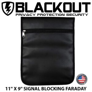 BLACKOUT RFID Blocking Faraday Cage Privacy Bag EMP Bag Combo for Laptops, Tablets Smartphones TB Hard Disk SSL Drives iPad iPhone Galaxy Passports Credit Cards