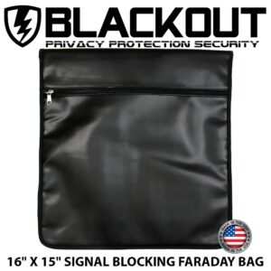 BLACKOUT RFID Blocking Faraday Cage Privacy Bag EMP Bag Combo for Laptops, Tablets Smartphones TB Hard Disk SSL Drives iPad iPhone Galaxy Passports Credit Cards