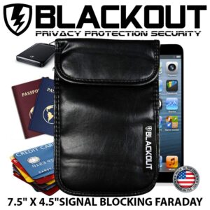 BLACKOUT RFID Blocking Faraday Cage Privacy Bag EMP Bag Combo for Laptops, Tablets Smartphones TB Hard Disk SSL Drives iPad iPhone Galaxy Passports Credit Cards