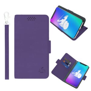 defendershield universal cell phone radiation protection 5g & emf blocker wallet case - rfid blocking magnetic wallet cover (purple, medium)