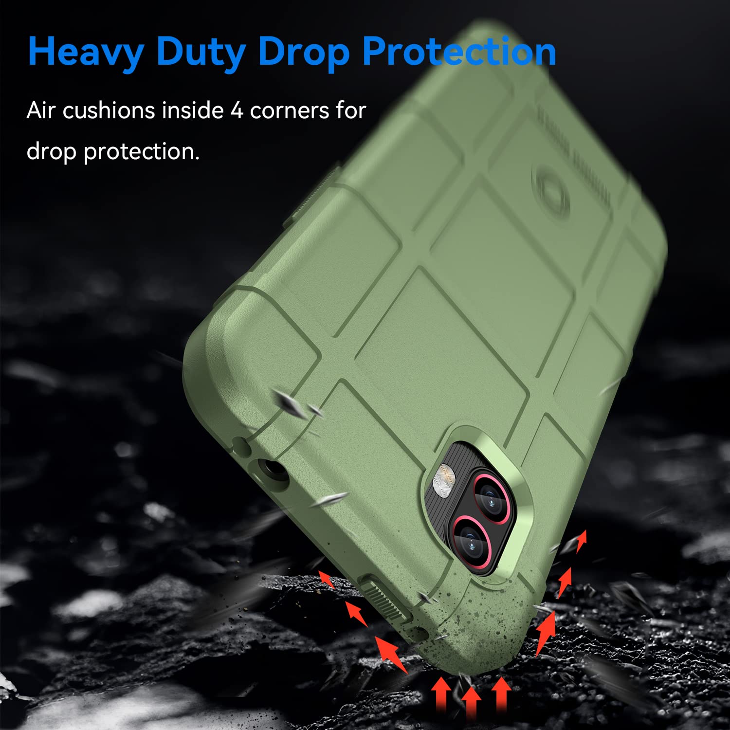 CCSmall Case for Samsung Galaxy Xcover6 Pro, Heavy Duty Shockproof Military Grade Drop Tested Field Phone Case Bumper Rugged Cover for Samsung Galaxy Xcover Pro 2 HD Green