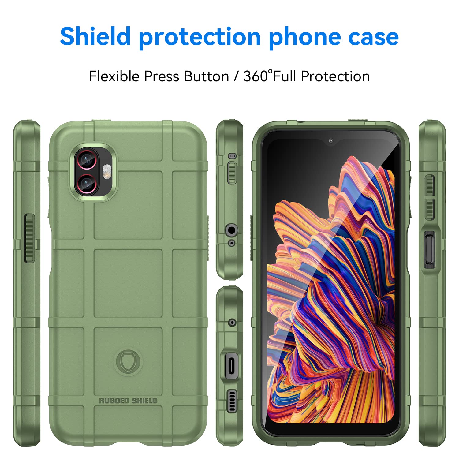 CCSmall Case for Samsung Galaxy Xcover6 Pro, Heavy Duty Shockproof Military Grade Drop Tested Field Phone Case Bumper Rugged Cover for Samsung Galaxy Xcover Pro 2 HD Green