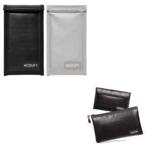 upgraded faraday bag for key fobs(2-pack)+hodufy fireproof money bag