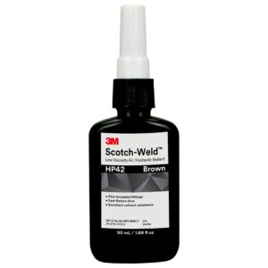 3m scotch-weld low viscosity air/hydraulic sealant hp42, brown, 50 ml bottle