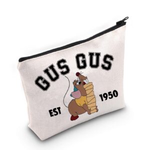 tsotmo cartoon merchandise gift fairy tale cosmetic bag fairy princess gift mouse gus makeup bag for movie fans jaq and gus gift (gusgus)