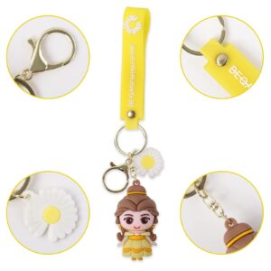 Princess Keychain for Girls - Cute Kawaii Anime Keychain, Fairy Tale Ladies Purse Handbag Decorative Bag Accessories (An)