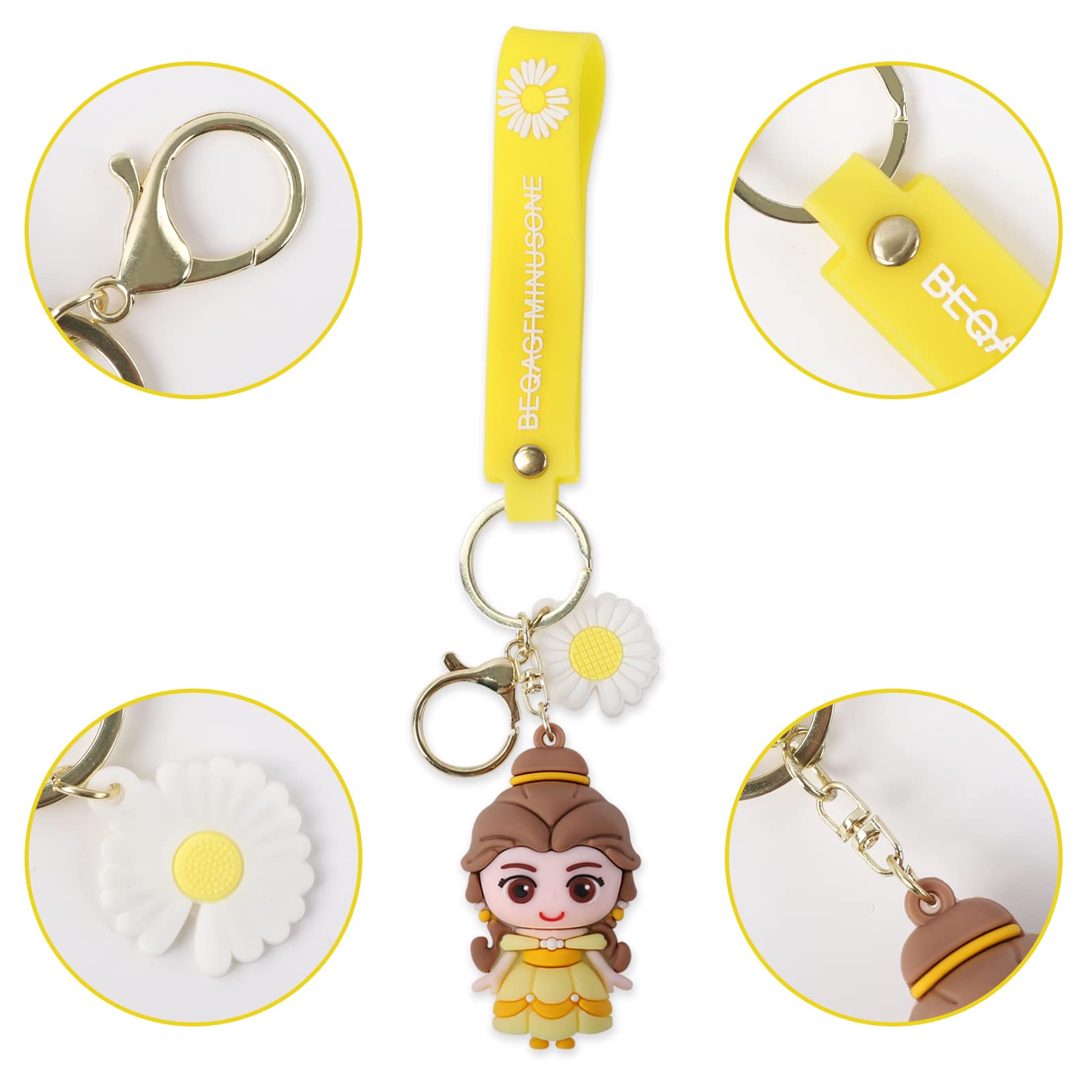 Princess Keychain for Girls - Cute Kawaii Anime Keychain, Fairy Tale Ladies Purse Handbag Decorative Bag Accessories (An)