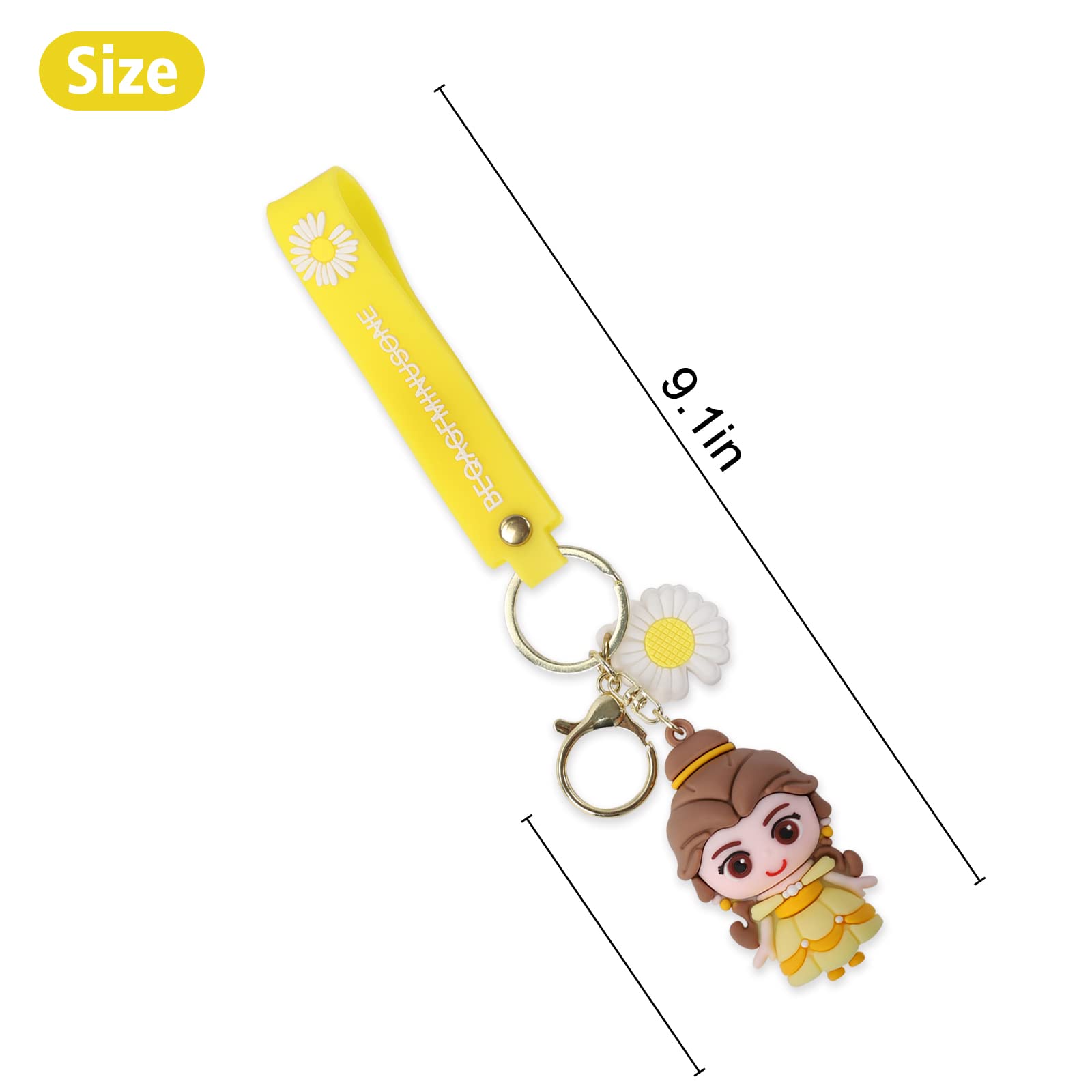 Princess Keychain for Girls - Cute Kawaii Anime Keychain, Fairy Tale Ladies Purse Handbag Decorative Bag Accessories (An)