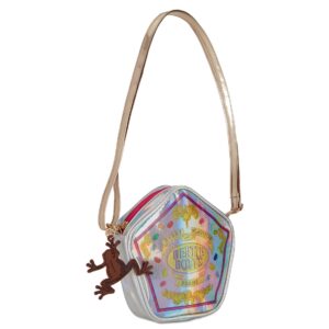 harry potter wizarding world, hogwarts honeydukes crossbody purse for girls, adjustable strap, iridescent & metallic material