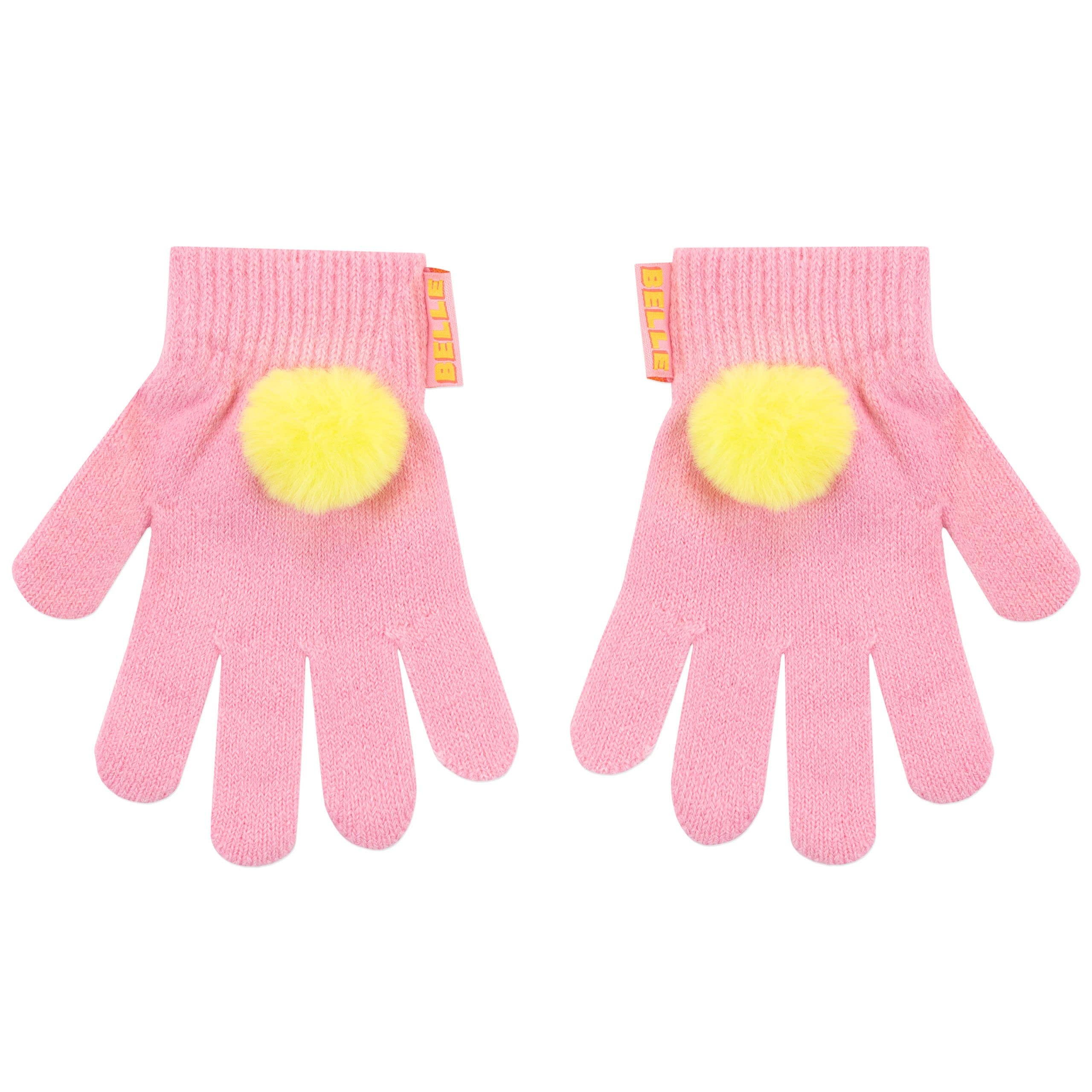 Disney Kids Winter Hat and Gloves Set Belle Pink One Size