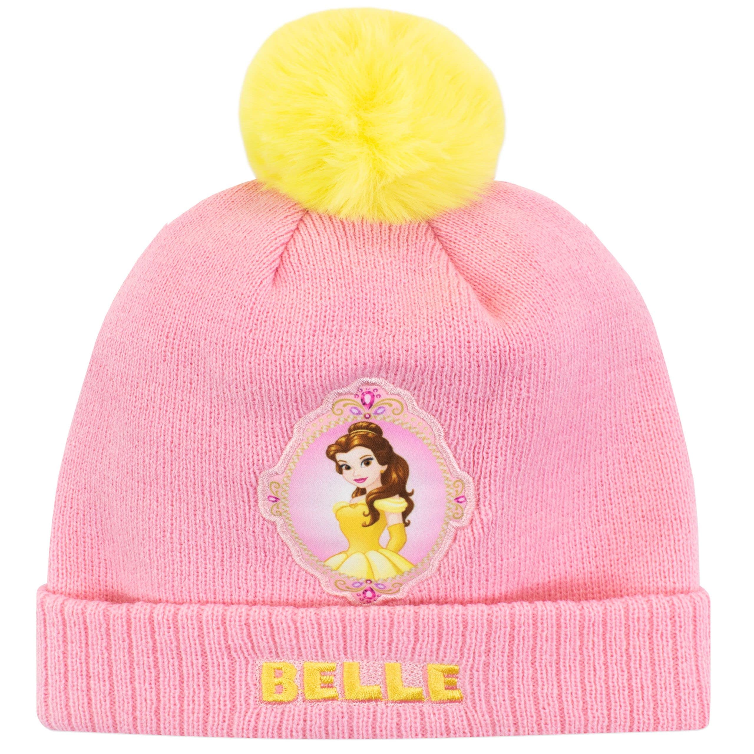 Disney Kids Winter Hat and Gloves Set Belle Pink One Size