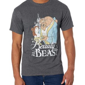 Disney mens Beauty and the Beast Poster Logo Graphic T-shirt T Shirt, Charcoal Heather, 4X-Large US